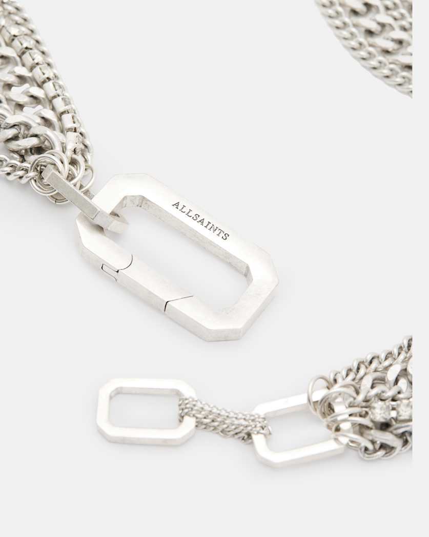 Ashley Layered Chain Necklace WARM SILVER | ALLSAINTS
